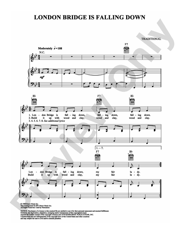 London Bridge Is Falling Down: Piano/Vocal/Chords: Traditional ...