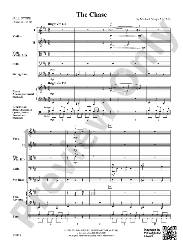 The Chase: String Orchestra Conductor Score & Parts: Michael Story - Digital Sheet Music Download