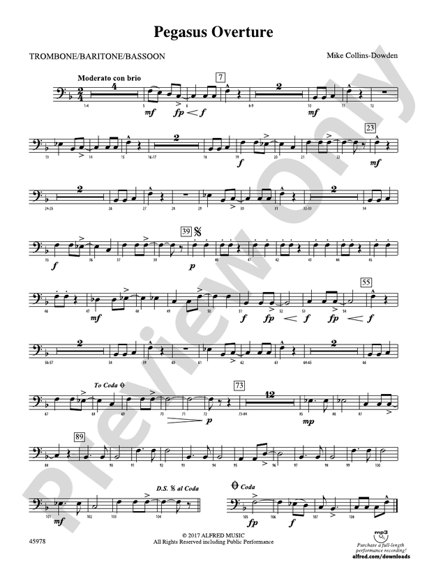 Pegasus Overture: 1st Trombone: 1st Trombone Part - Digital Sheet Music ...