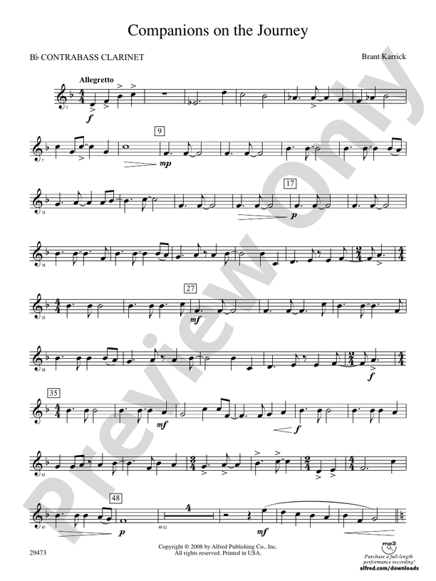 Companions on the Journey: (wp) B-flat Contrabass Clarinet: (wp) B-flat Contrabass Clarinet ...