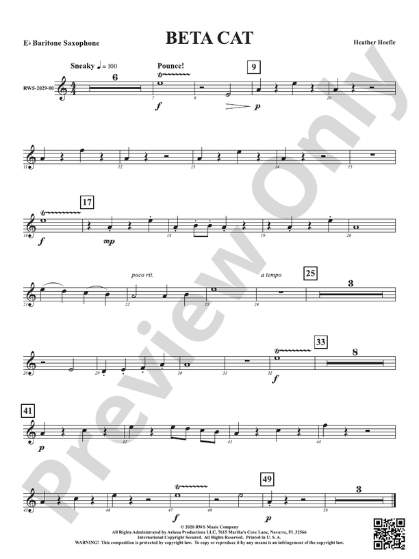Beta Cat: E-flat Baritone Saxophone: E-flat Baritone Saxophone Part ...