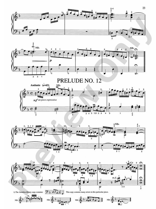 Bach: Eighteen Little Preludes (Ed. Hans Bischoff): Prelude No. 12 in D Minor Part - Digital ...
