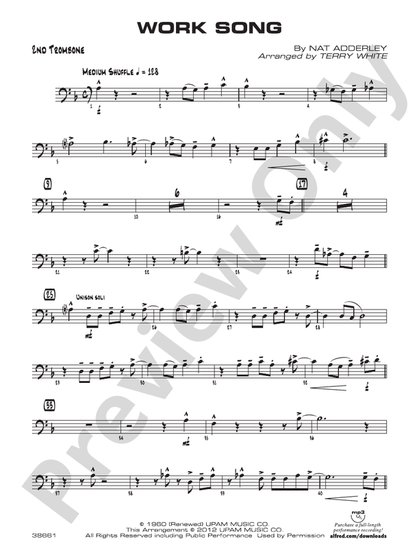 Work Song: 2nd Trombone: 2nd Trombone Part - Digital Sheet Music Download