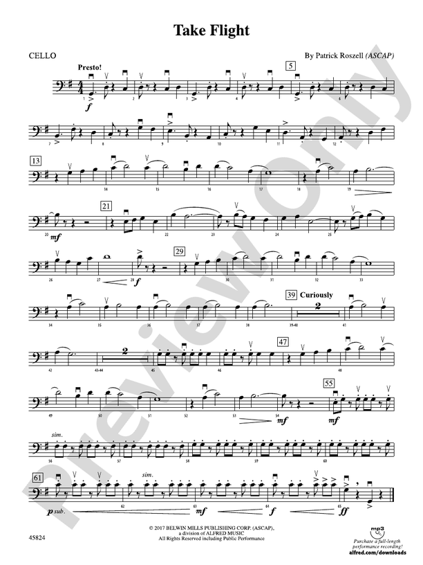 Take Flight: Cello: Cello Part - Digital Sheet Music Download