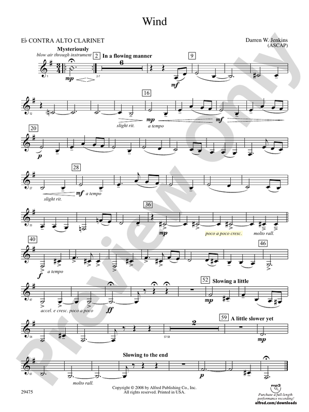 Wind: (wp) E-flat Contrabass Clarinet: (wp) E-flat Contrabass Clarinet World Part - Digital ...