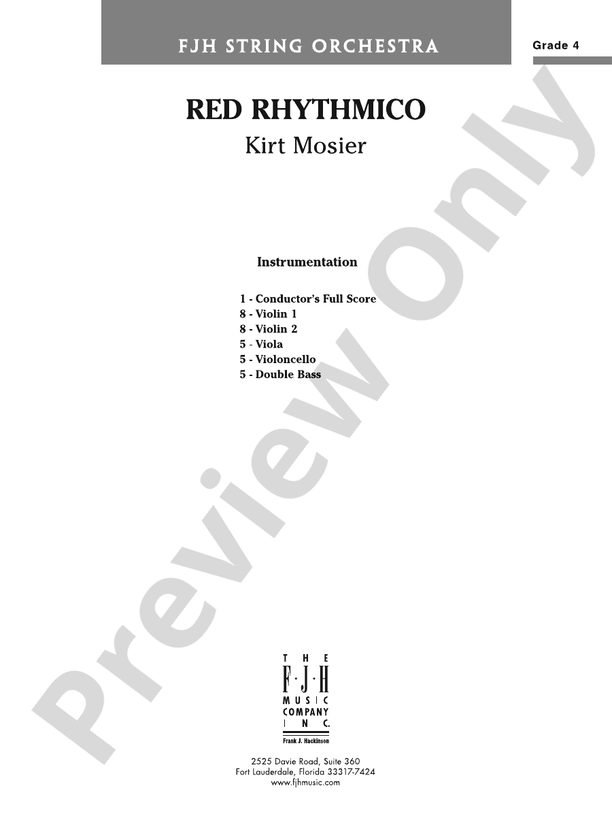 Red Rhythmico: Score: String Orchestra Score: Kirt Mosier - Digital ...