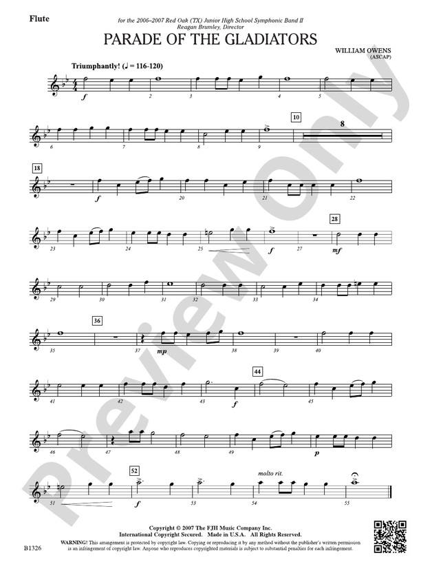 Parade of the Gladiators: Flute: Flute Part: William Owens - Digital ...