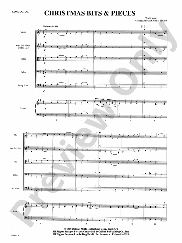 Christmas Bits & Pieces: String Orchestra Conductor Score & Parts ...