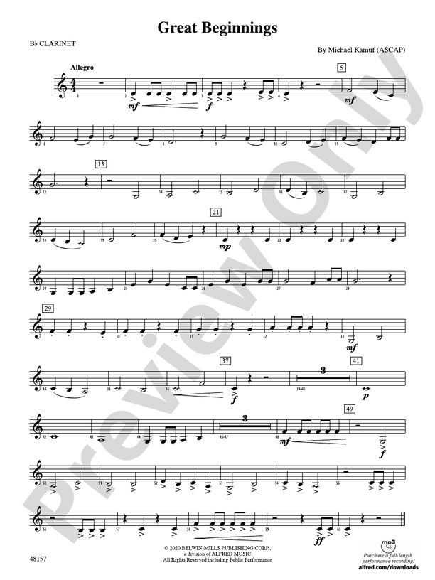 Great Beginnings: 1st B-flat Clarinet: 1st B-flat Clarinet Part - Digital Sheet Music Download
