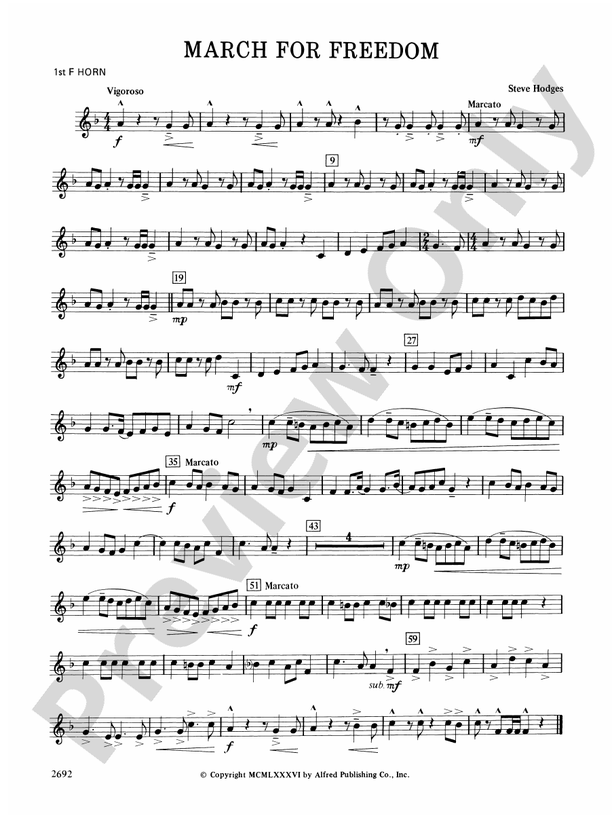 March for Freedom: 1st F Horn: 1st F Horn Part - Digital Sheet Music ...