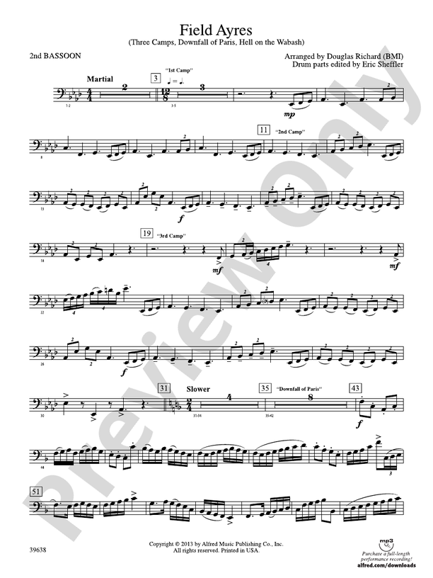 Field Ayres: 2nd Bassoon: 2nd Bassoon Part - Digital Sheet Music Download