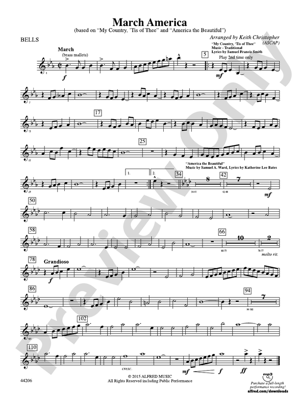 March America: Bells: Bells Part - Digital Sheet Music Download
