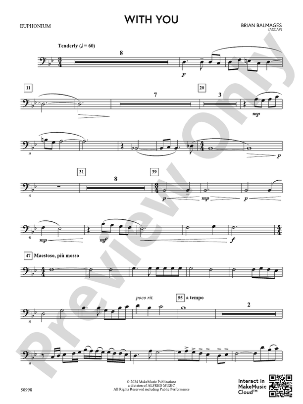 With You: Baritone B.C.: Baritone B.C. Part - Digital Sheet Music Download