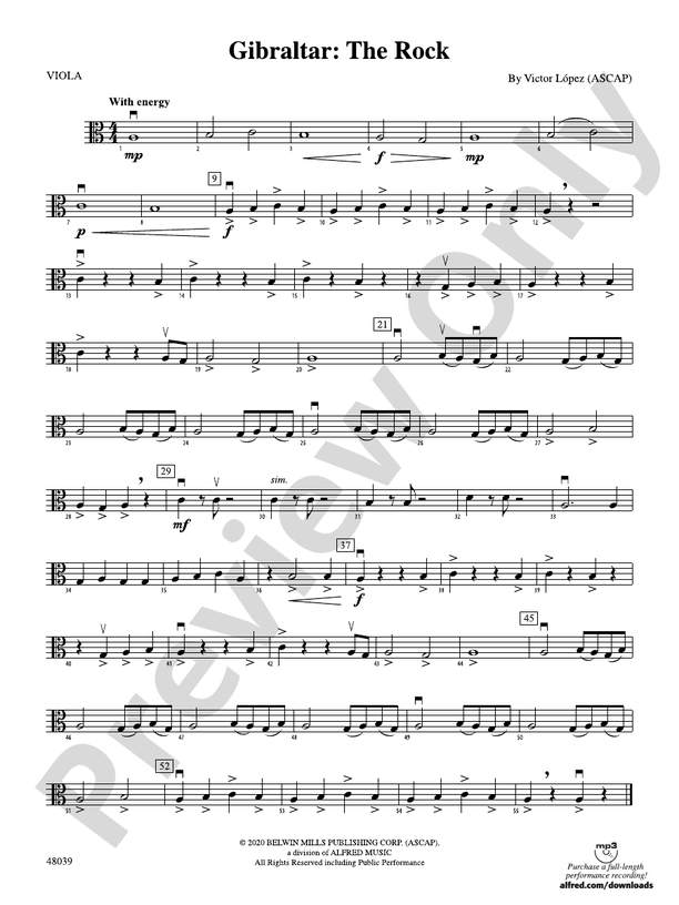 Gibralter: The Rock: Viola: Viola Part - Digital Sheet Music Download