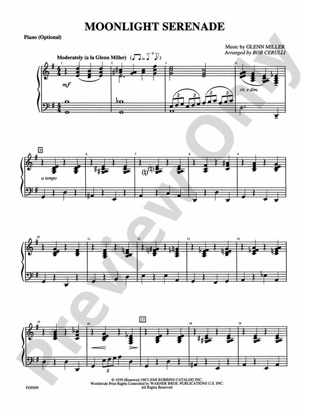 Moonlight Serenade: Piano Accompaniment: Piano Accompaniment Part ...