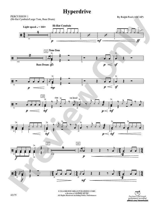 Hyperdrive: 1st Percussion: 1st Percussion Part - Digital Sheet Music Download
