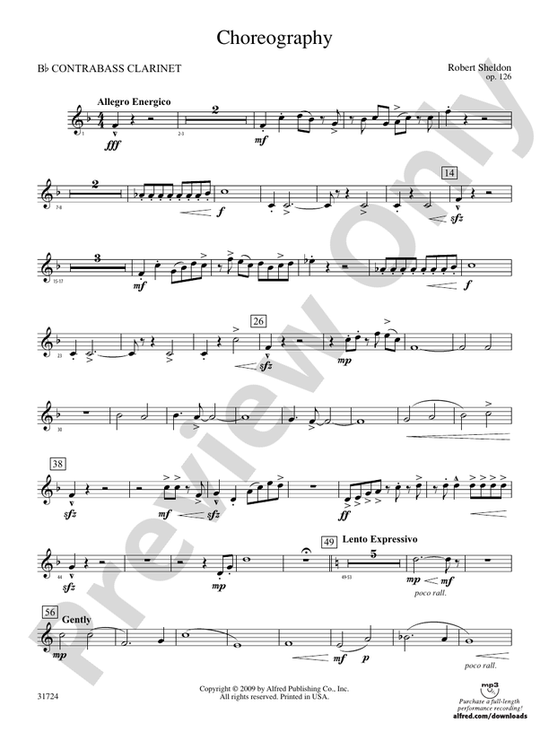 Choreography: (wp) B-flat Contrabass Clarinet: (wp) B-flat Contrabass Clarinet World Part ...