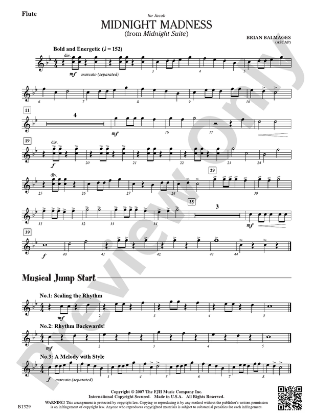 Midnight Madness (from Midnight Suite): Flute: Flute Part: Brian ...