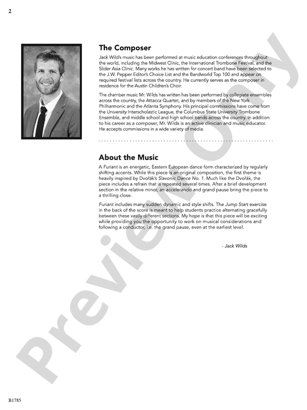 Furiant: Score: Concert Band Score: Jack Wilds - Digital Sheet Music ...