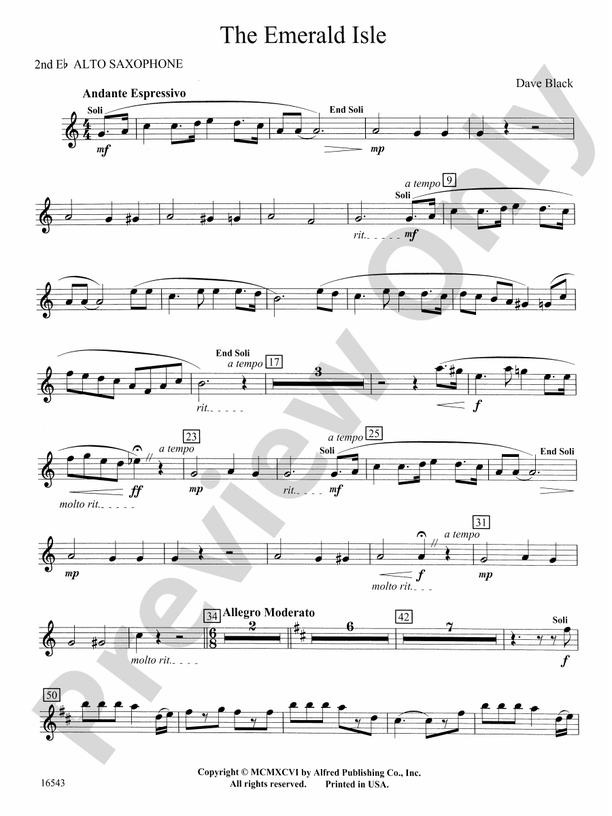 The Emerald Isle: 2nd E-flat Alto Saxophone: 2nd E-flat Alto Saxophone ...