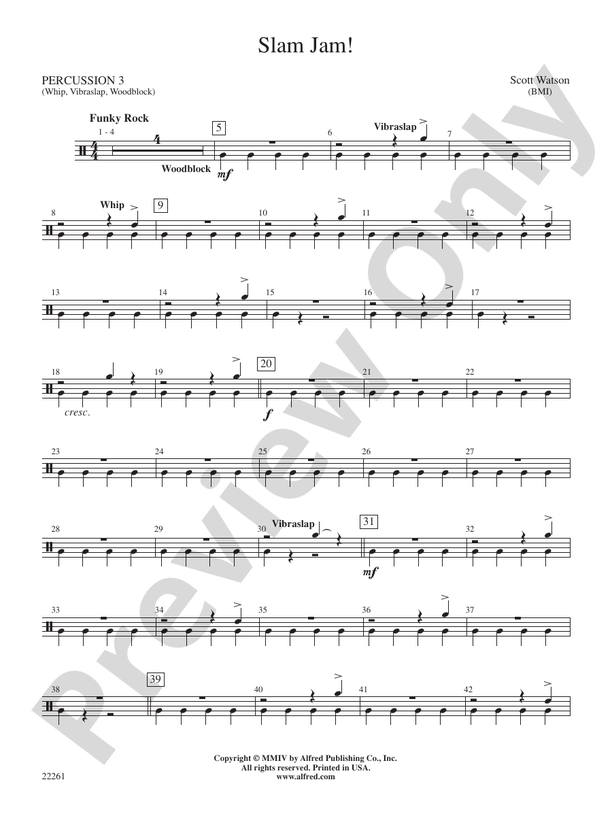 Slam Jam!: 3rd Percussion: 3rd Percussion Part - Digital Sheet Music ...