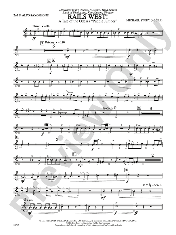 Rails West! (A Tale of the Odessa Puddle Jumper): 2nd E-flat Alto ...