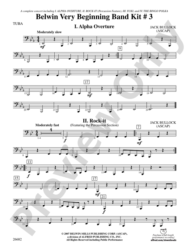 Belwin Very Beginning Band Kit #3: Tuba: Tuba Part - Digital Sheet ...
