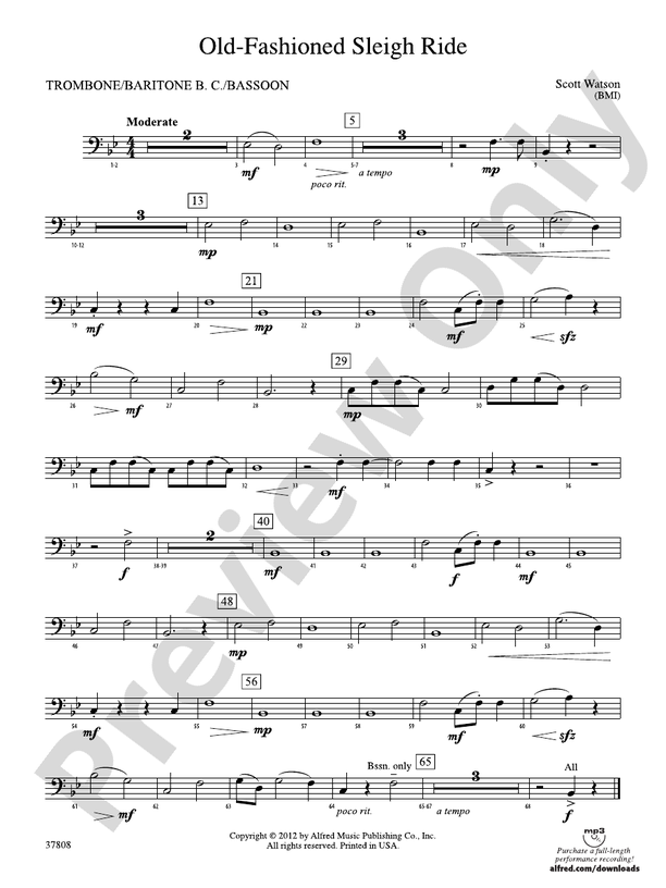 Old-Fashioned Sleigh Ride: 1st Trombone: 1st Trombone Part - Digital ...