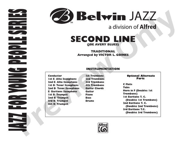 Second Line (Joe Avery Blues): Score: Jazz Ensemble Score - Digital Sheet Music Download