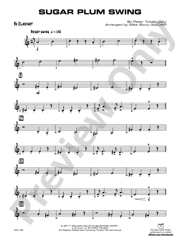 Sugar Plum Swing: 1st B-flat Clarinet: 1st B-flat Clarinet Part - Digital Sheet Music Download