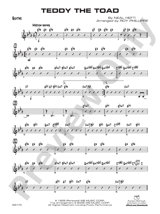 Teddy the Toad: Guitar: Guitar Part - Digital Sheet Music Download