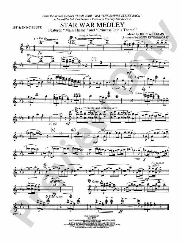 Star Wars® Medley: 1st & 2nd Flute: 1st & 2nd Flute Part - Digital ...