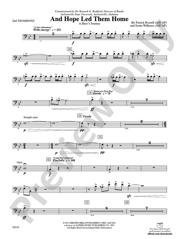 And Hope Led Them Home: 2nd Trombone: 2nd Trombone Part - Digital Sheet Music Download