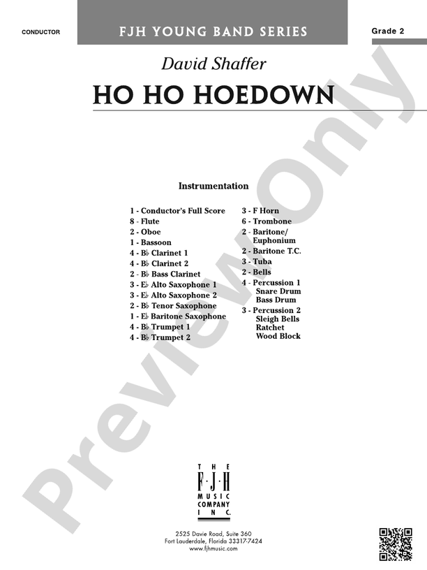 Ho Ho Hoedown: Score: Concert Band Score: David Shaffer - Digital Sheet ...