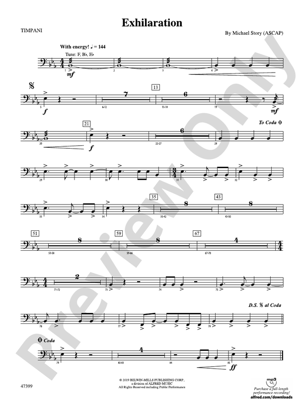 Exhilaration: Timpani: Timpani Part - Digital Sheet Music Download