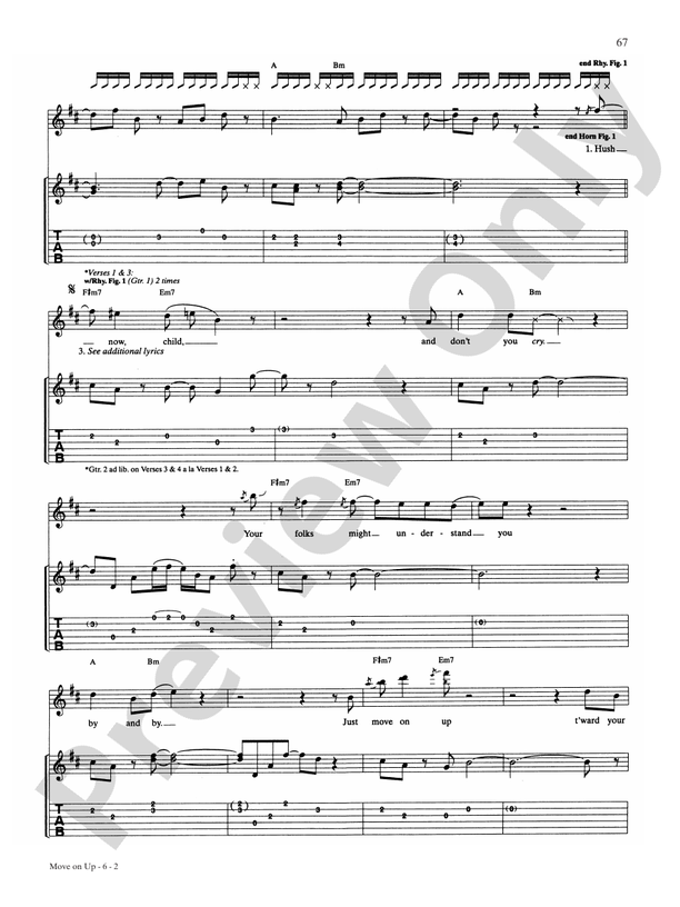 Move on Up: Guitar: Curtis Mayfield - Digital Sheet Music Download
