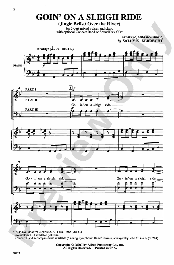 Goin' on a Sleigh Ride: 3-Part Mixed Choral Octavo - Digital Sheet ...