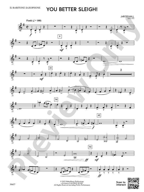 You Better Sleigh!: E-flat Baritone Saxophone: E-flat Baritone ...