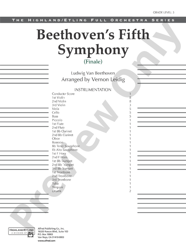 Beethoven's 5th Symphony, Finale: Score: Full Orchestra Score - Digital Sheet Music Download