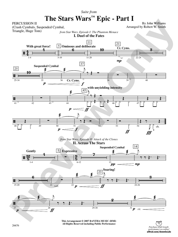 Suite from the Star Wars Epic -- Part I: 2nd Percussion: 2nd Percussion ...