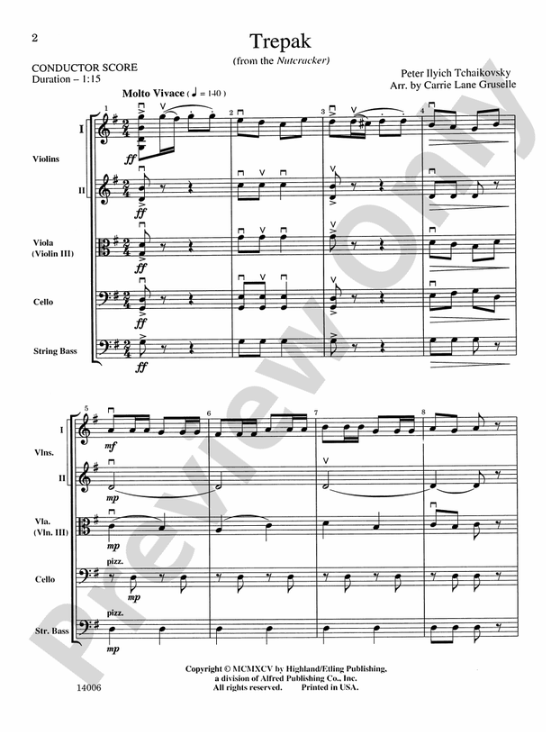 Trepak: Score: String Orchestra Score - Digital Sheet Music Download