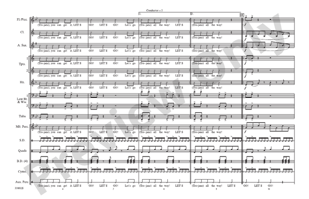 Hip-Hop Timeouts: Score: Marching Band Score - Digital Sheet Music Download