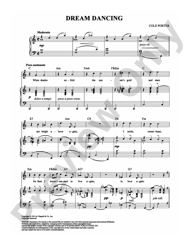 Dream Dancing: Piano/Vocal/Chords: Cole Porter - Digital Sheet Music ...