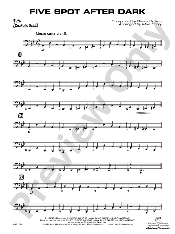 Five Spot After Dark: Tuba: Tuba Part - Digital Sheet Music Download