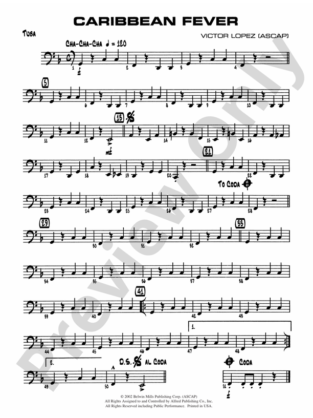 Caribbean Fever: Tuba: Tuba Part - Digital Sheet Music Download