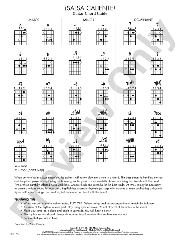 Salsa Caliente!: Guitar Chord Guide: Guitar Chord Guide Part: Chris ...