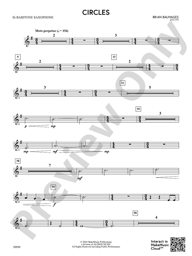 Circles E Flat Baritone Saxophone E Flat Baritone Saxophone Part