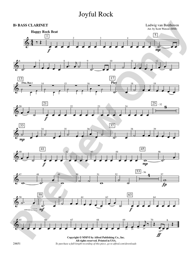 Joyful Rock: B-flat Bass Clarinet: B-flat Bass Clarinet Part - Digital ...