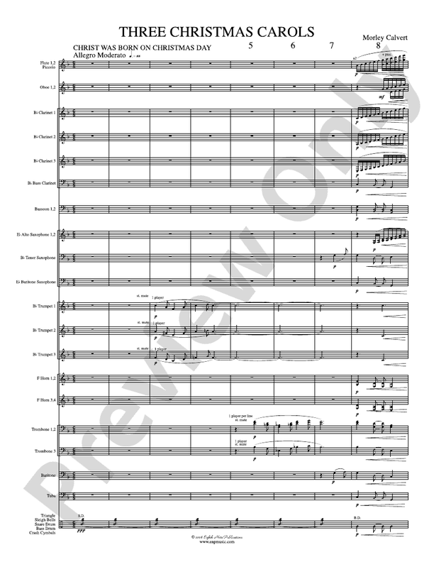 Three Christmas Carols: Score: Concert Band Score - Digital Sheet Music ...
