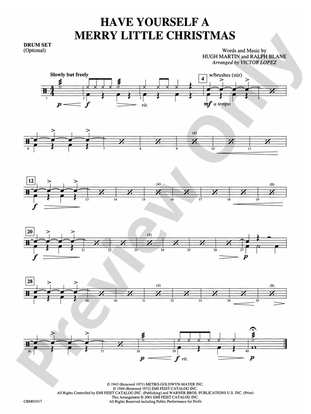 Have Yourself a Merry Little Christmas: Drums: Drums Part - Digital ...